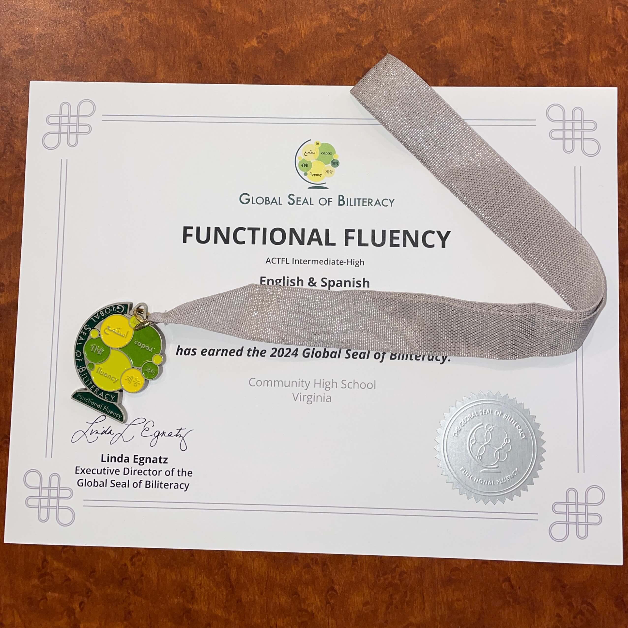 Global Seal of Biliteracy » Community High School